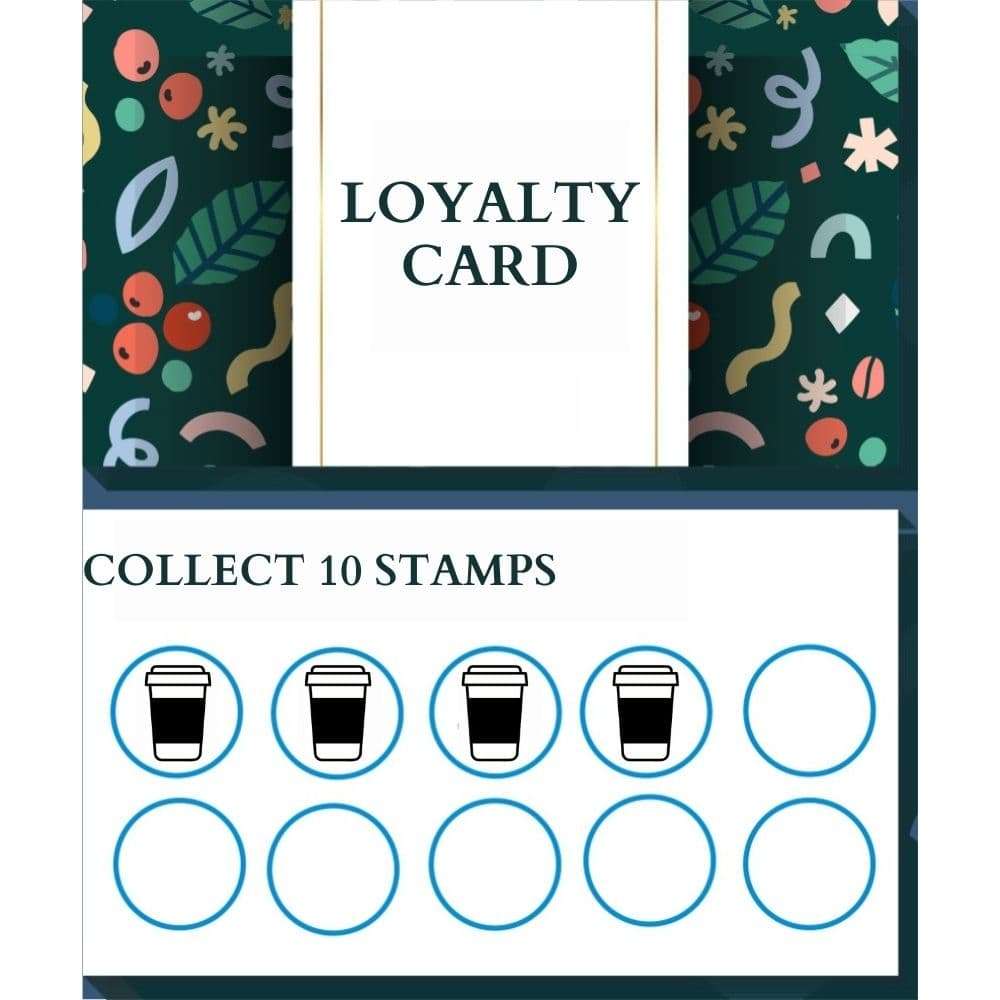 Coffee Cup Loyalty Card Stamp - 11x11mm