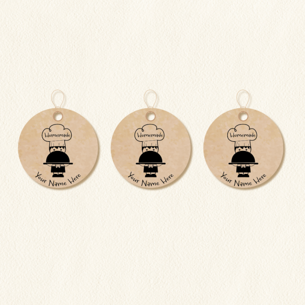 Homemade By Chef Stamp Round Design 40mm