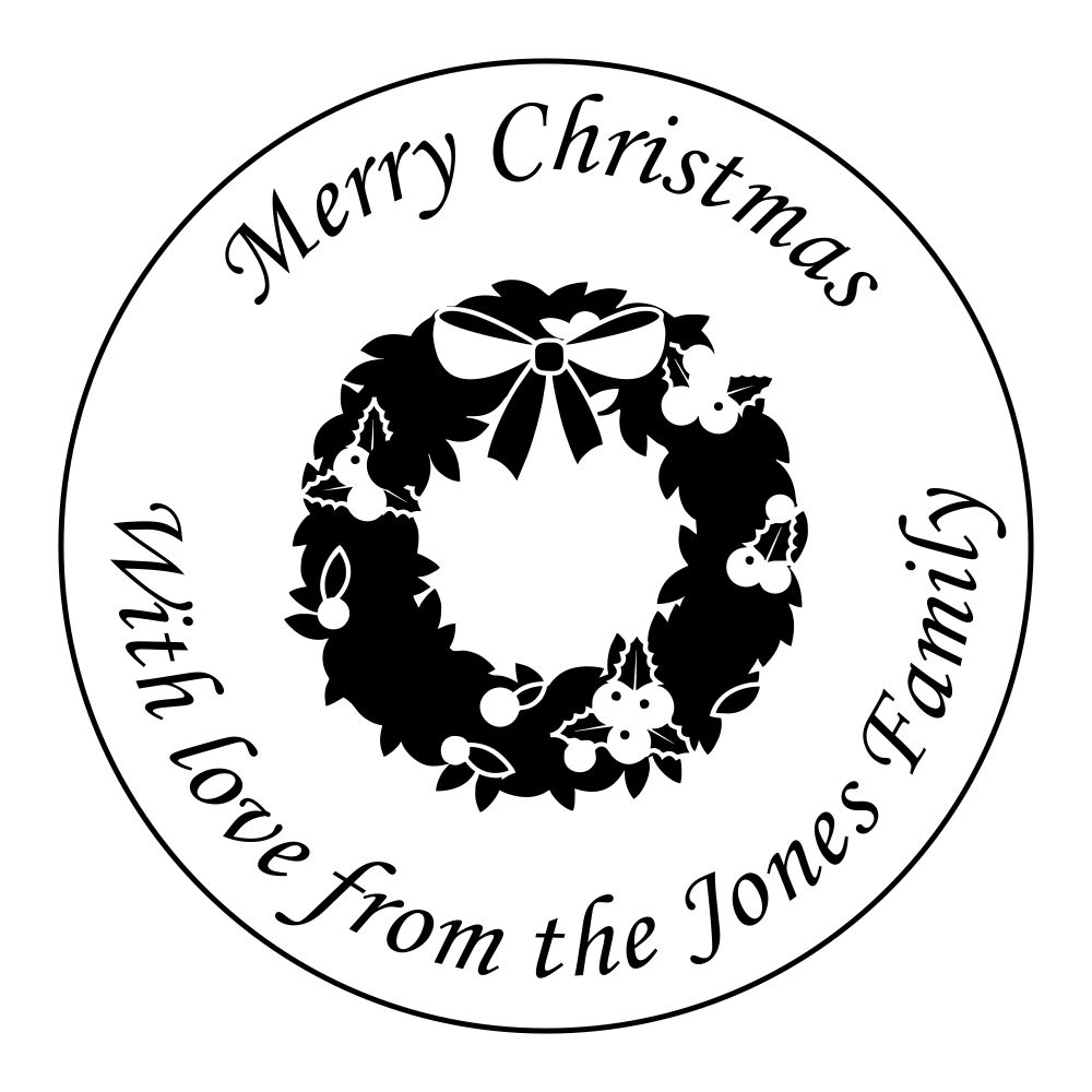 Custom Eco Gift Tag Stamp With Love Wreath | stamps4u.co.uk