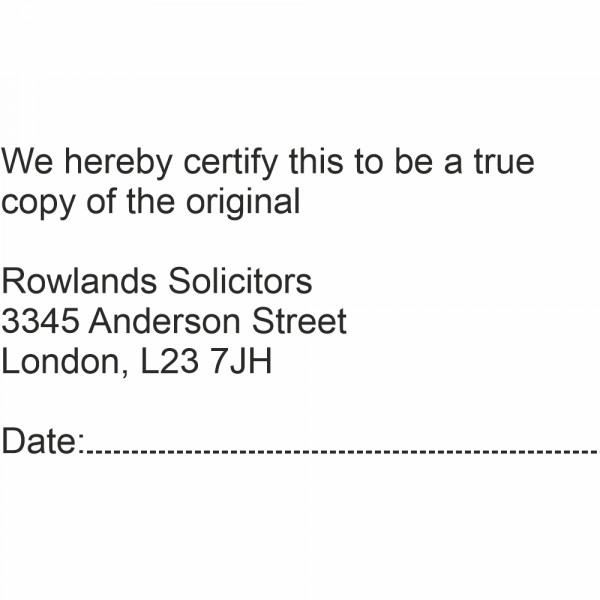 Customised True Copy Stamp