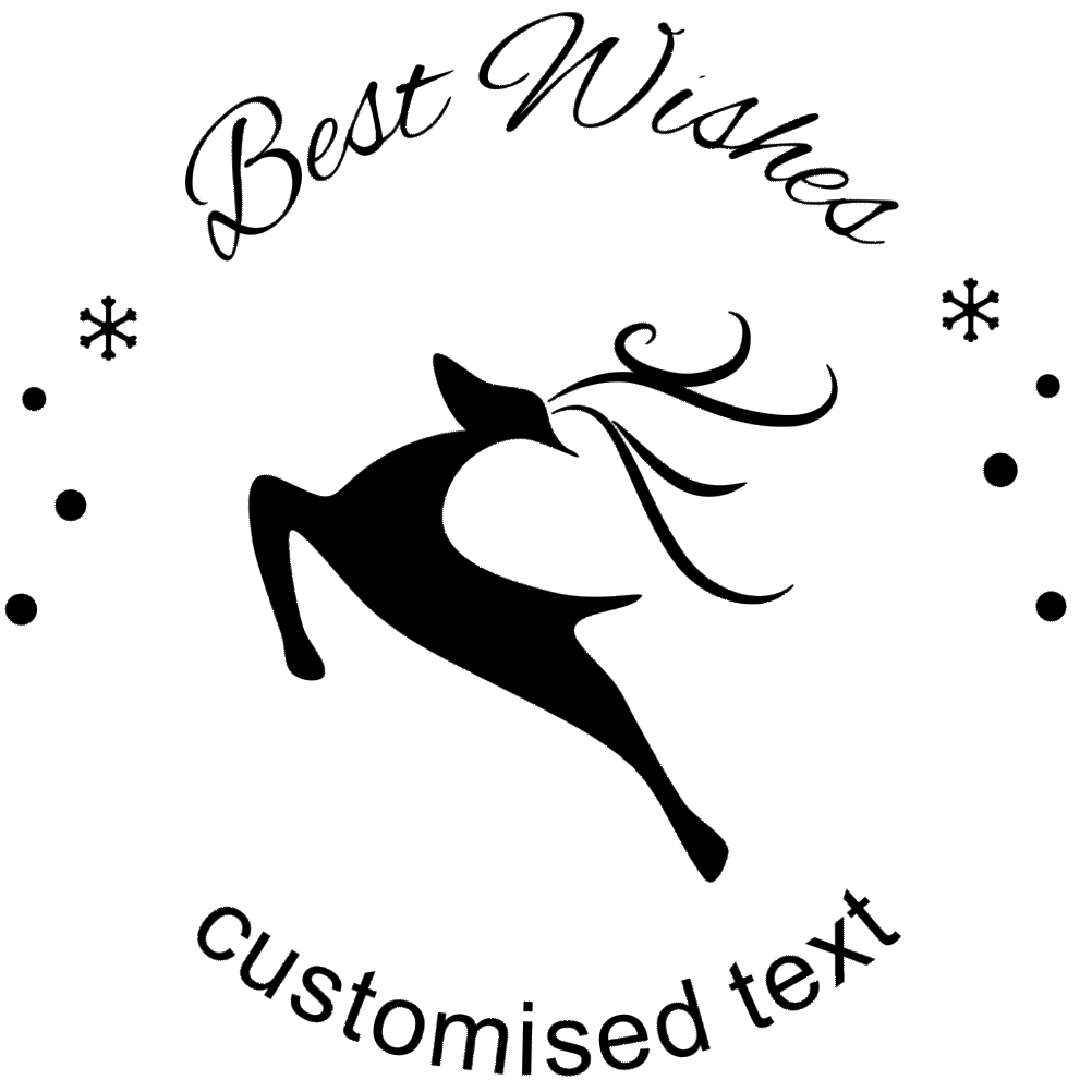 Custom Eco Gift Tag Stamp – Snowflake Stag | Stamps4u.co.uk