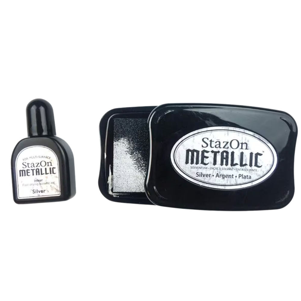 StazOn Metallic Ink Pad | Silver | Crafters Ink