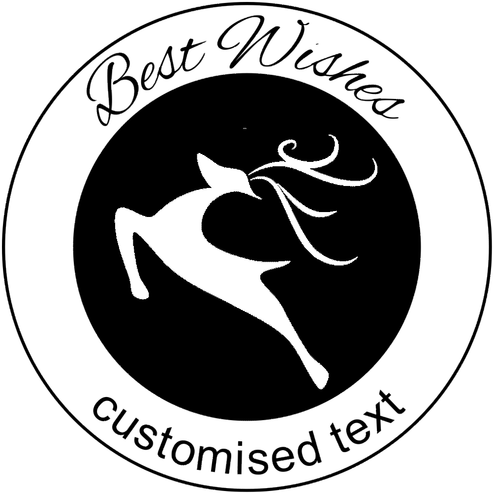 Custom Eco Gift Tag Stamp Best Wishes Stag | Stamps4u.co.uk