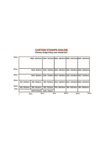 What size can you make rubber stamps? | Custom Stamps Online